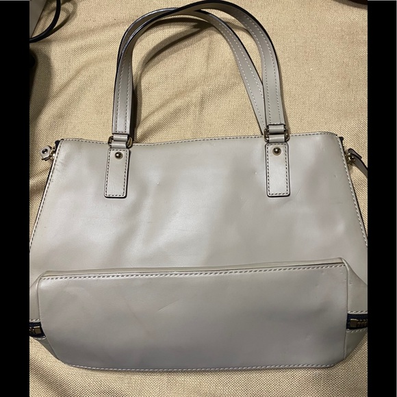 kate spade | Bags | Kate Spade Light Gray Turn Lock Bag | Poshmark